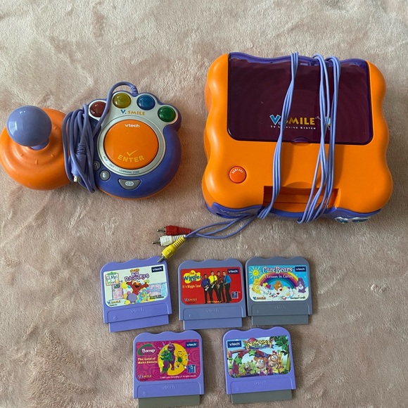 vtech | Toys | Vtech Vsmile Tv Learning System Console 5 Video Games ...
